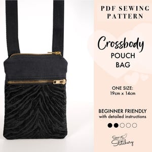 Crossbody Pouch Phone Bag Sewing Pattern: Zipped Pocket (PDF Pattern ...