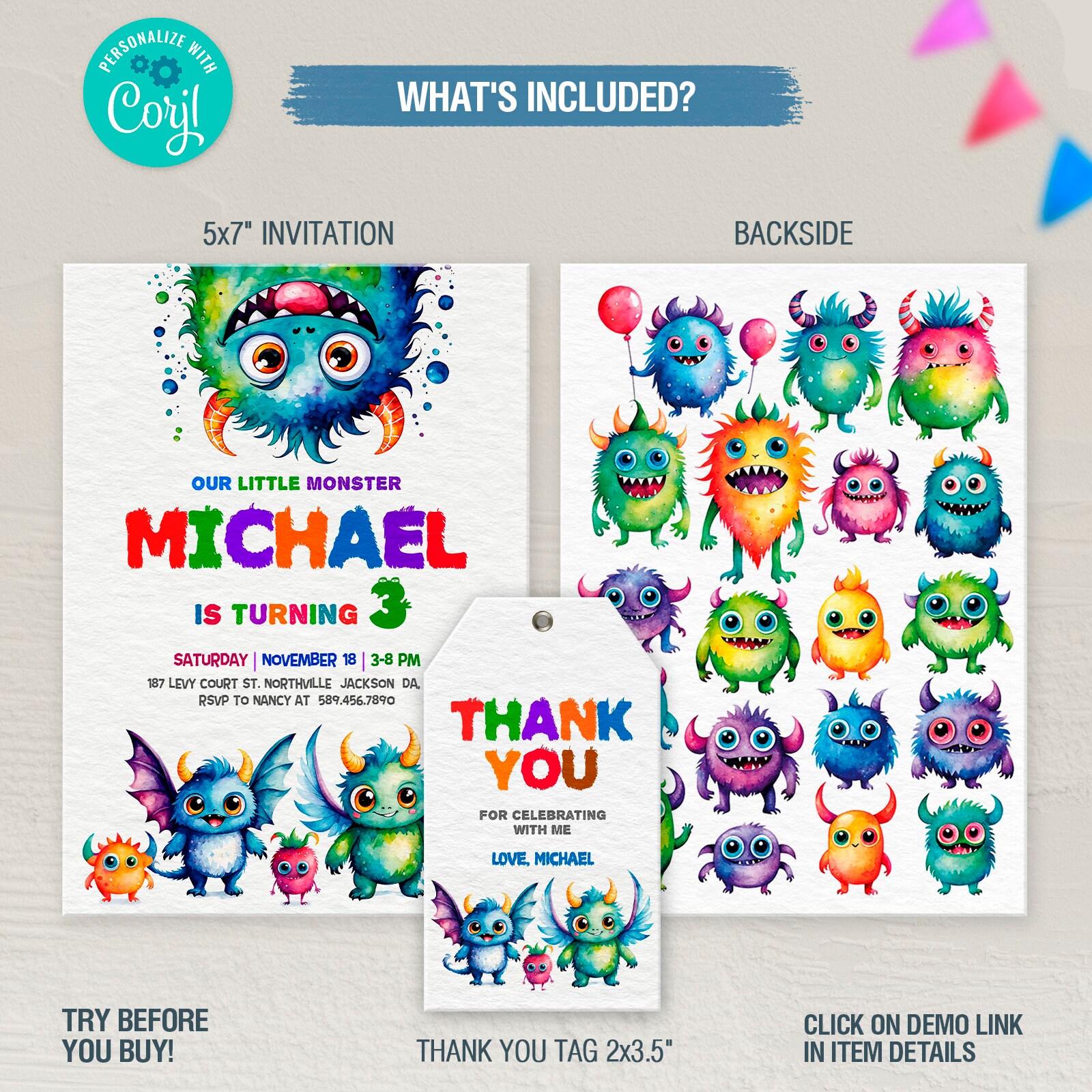 Monster Birthday Invitation Template, Monster Birthday Invitation ...
