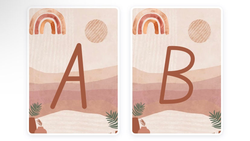 Boho Alphabet Classroom Decor - Etsy