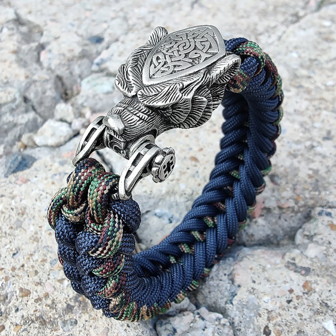Vikings Bear Paracord Bracelet, Men's Paracord Bracelet, Boyfriend Gift ...