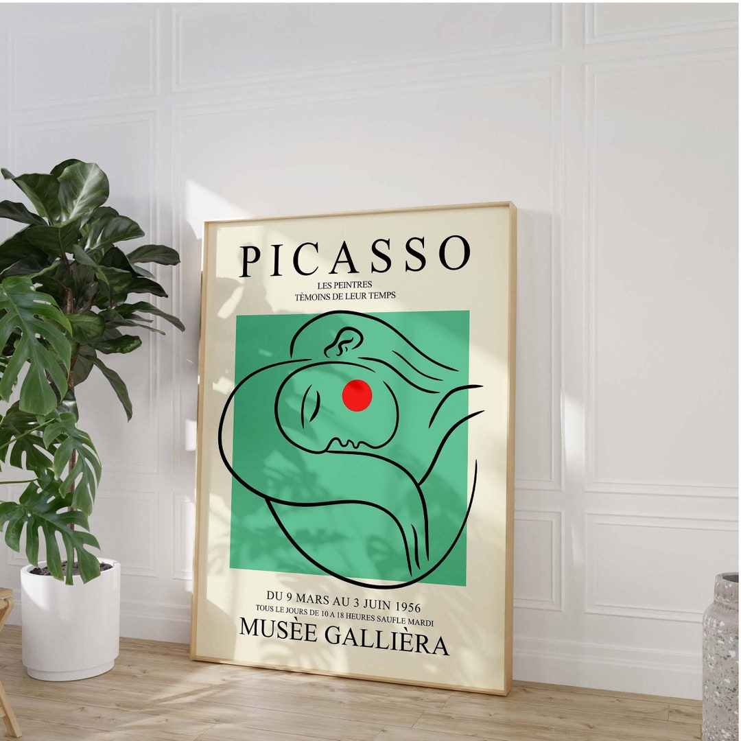 Picasso Sleeps Woman Print, Digital Trendy Art Prints, Picasso Exhibition Poster, Picasso Line ...