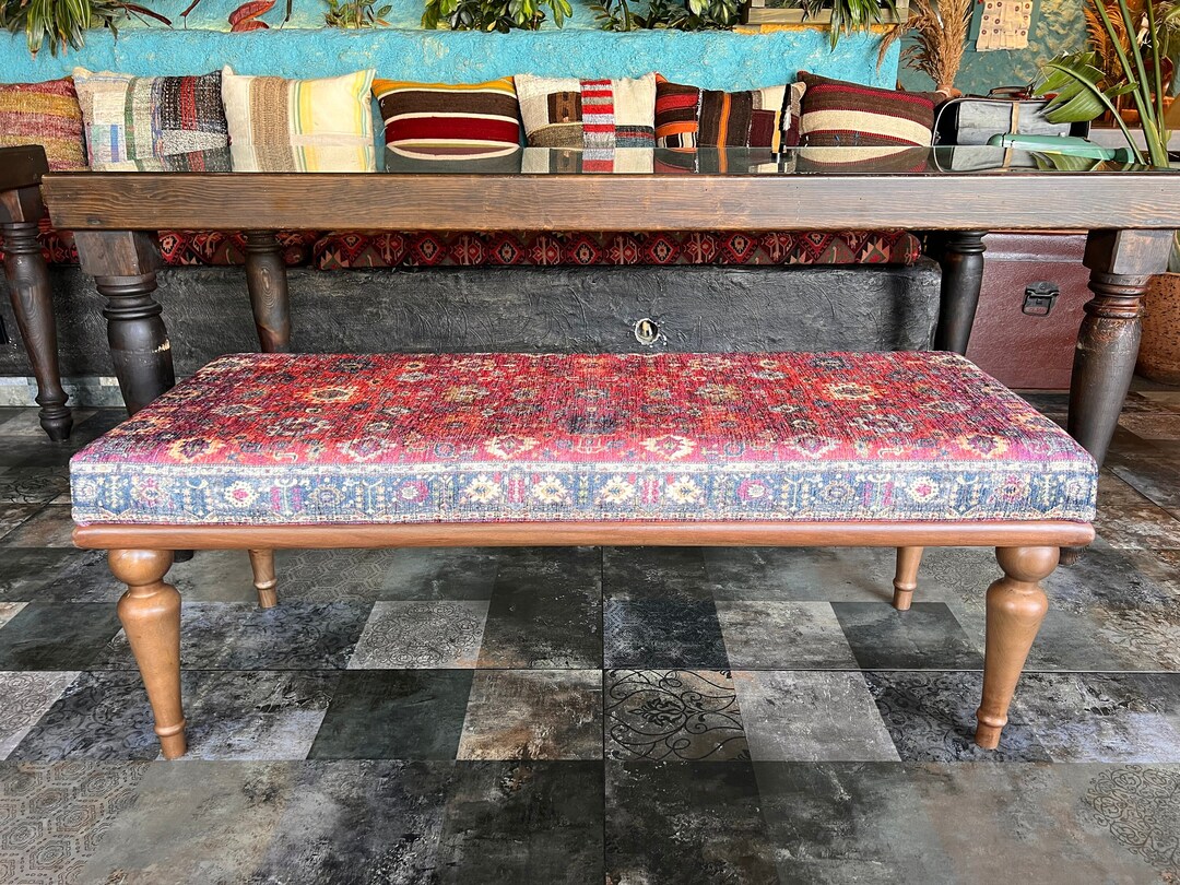 Ottoman Kilim Dining Table Bench Garden Decor Sitting Bench - Etsy