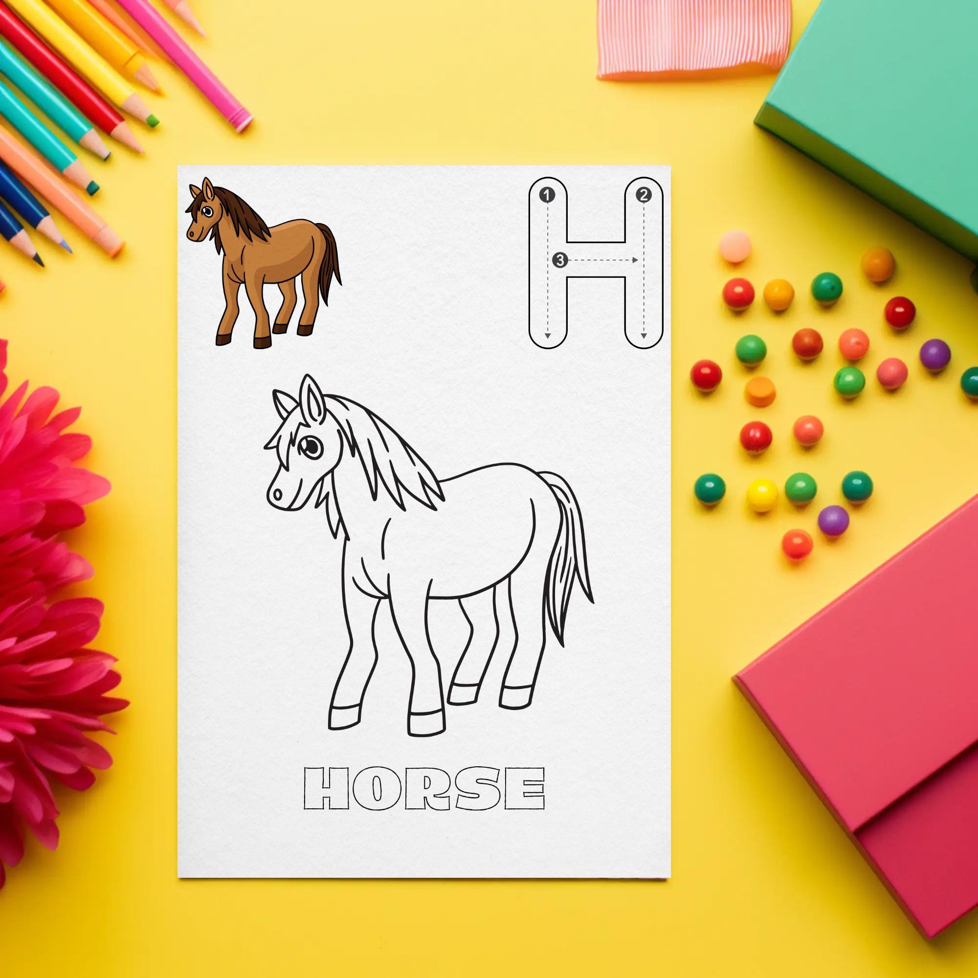 26 Alphabet Animals Coloring Pages, Preschool Coloring, Preschool ...