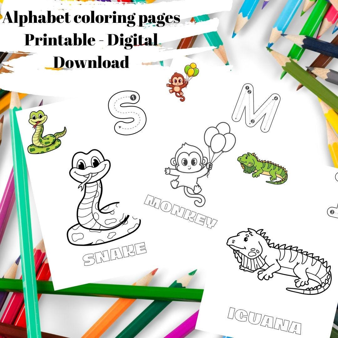 26 Alphabet Animals Coloring Pages, Preschool Coloring, Preschool ...