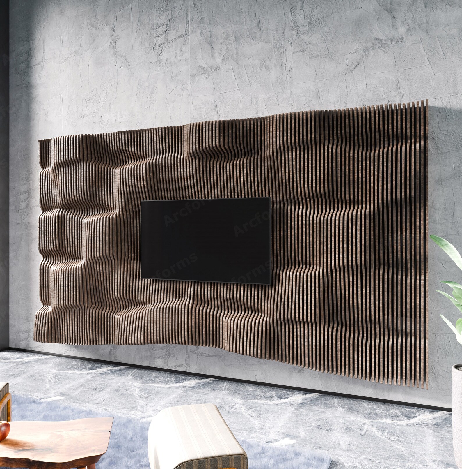 Parametric Wavy Wall Decor V2 Cut Files CNC Wavy Wooden Wall Decor Svg ...