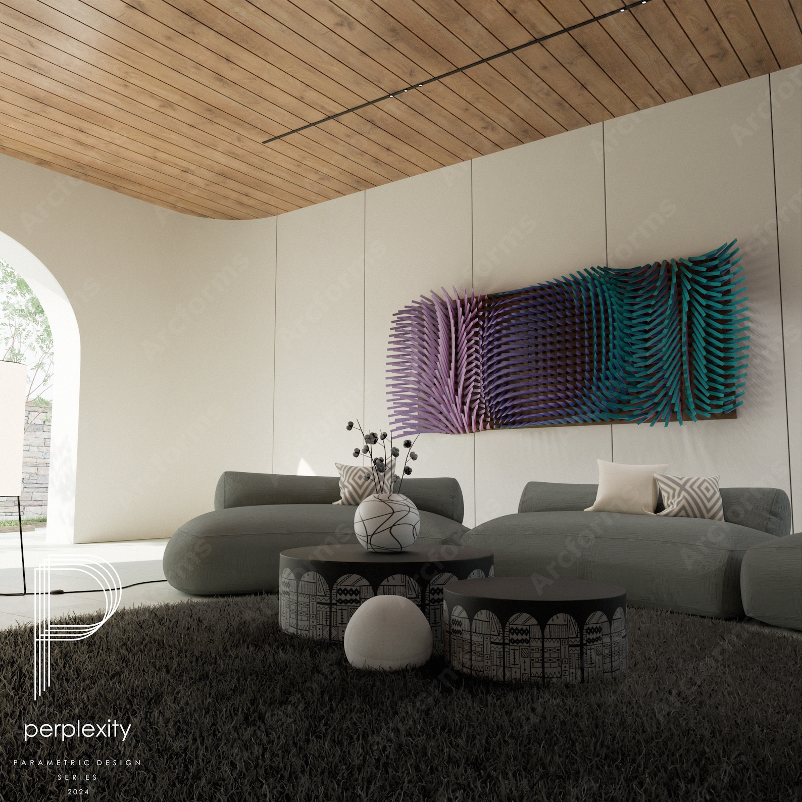 Parametric Art Wall Art Wavy Cut Files CNC Wood Plans Laser Cut Art ...