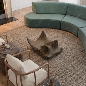 Parametric Table Wavy CNC Cut Files Art Decor Wavy Wooden Table Decor ...