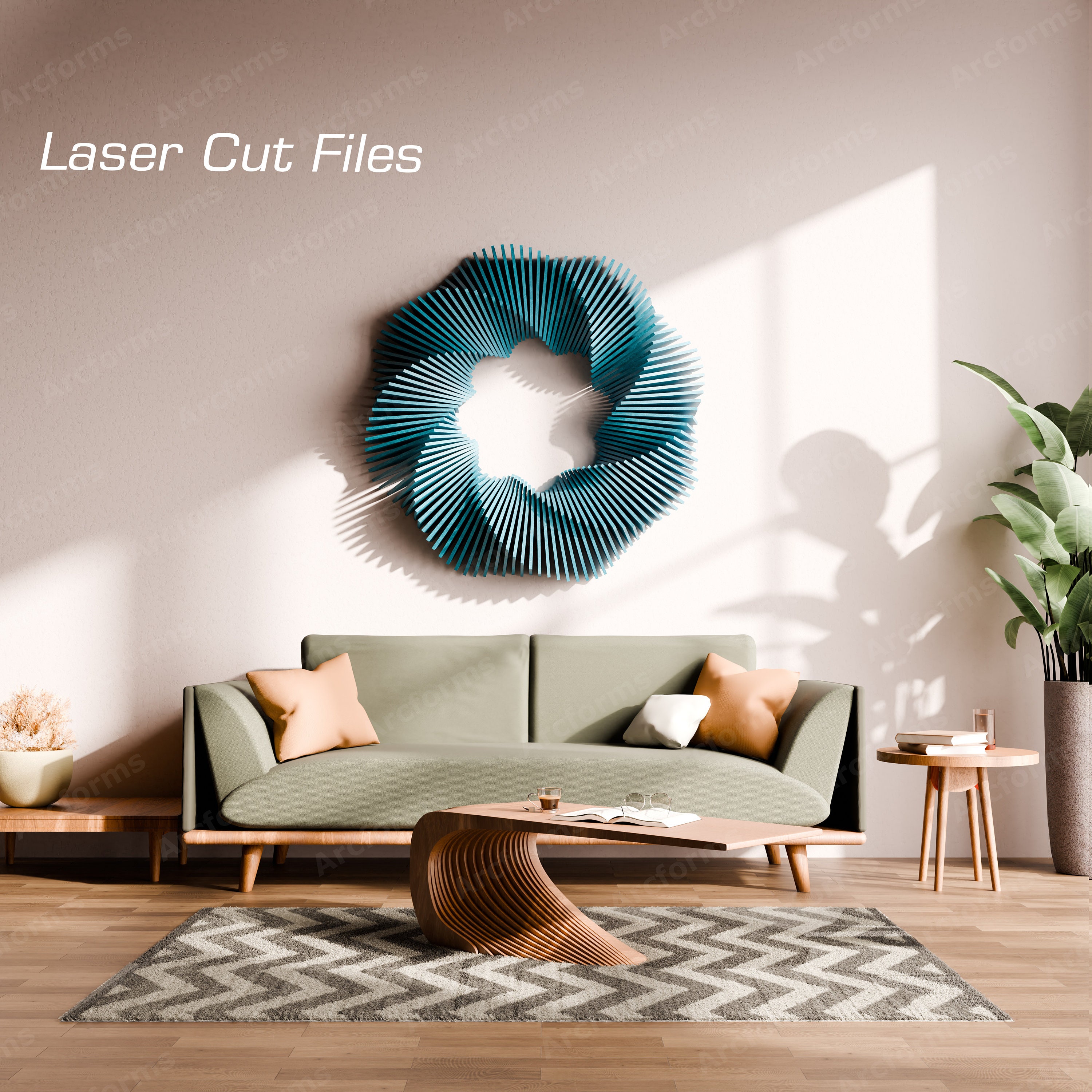 Sunny Parametric Laser Cut Files Cutting Wall Cut Ready Files Art Decor ...