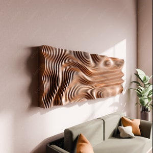 Parametric Wall Decor V1 Wavy Wooden Wall Decor Svg Dxf Eps Png / TV Unit / CNC Files for ...