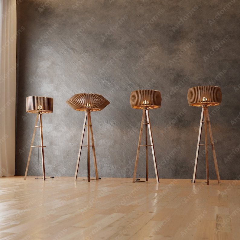 Parametric Floor Lamp CNC Router Files Laser Cutter Files Art Decor ...