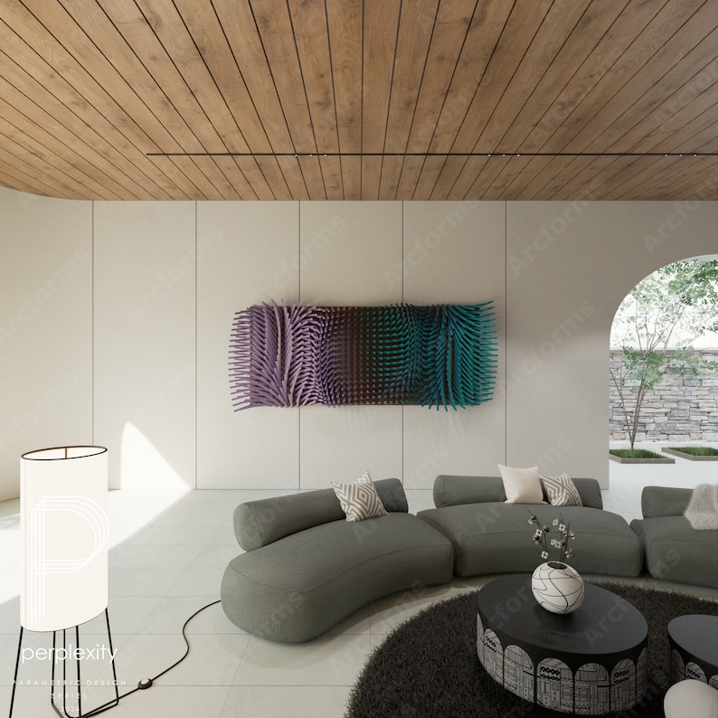 Parametric Art Wall Art Wavy Cut Files CNC Wood Plans Laser Cut Art ...