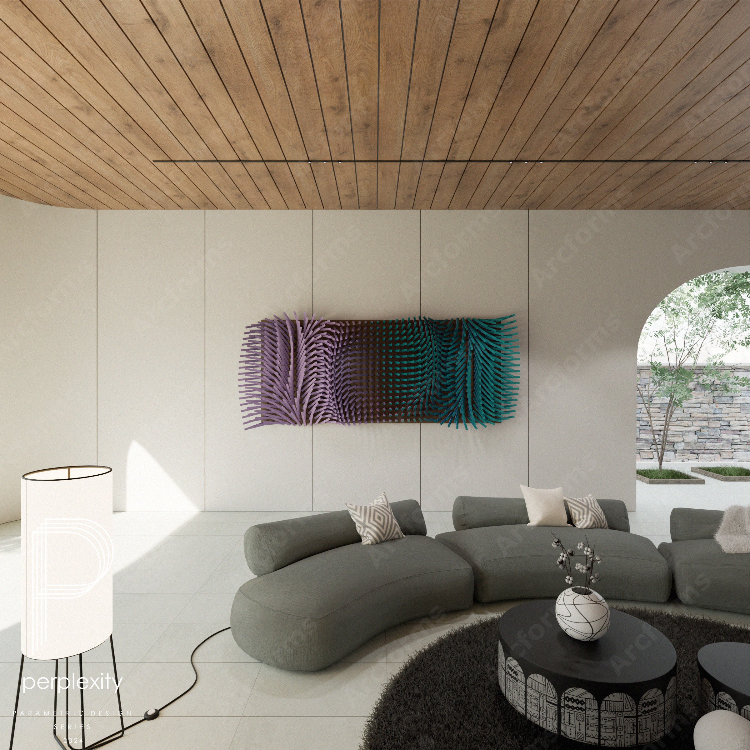 Parametric Art Wall Art Wavy Cut Files CNC Wood Plans Laser Cut Art ...