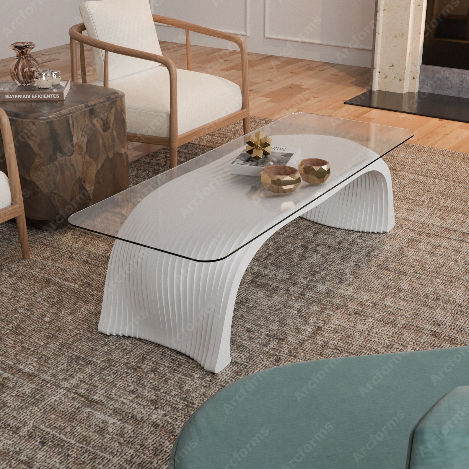 Parametric Table Wavy CNC Cut Files Art Decor Wavy Wooden Table Decor ...