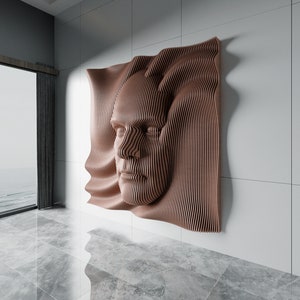 Human Face Wall Art Cut Ready Decor Wavy Wooden Wall Decor Svg Dxf Eps ...