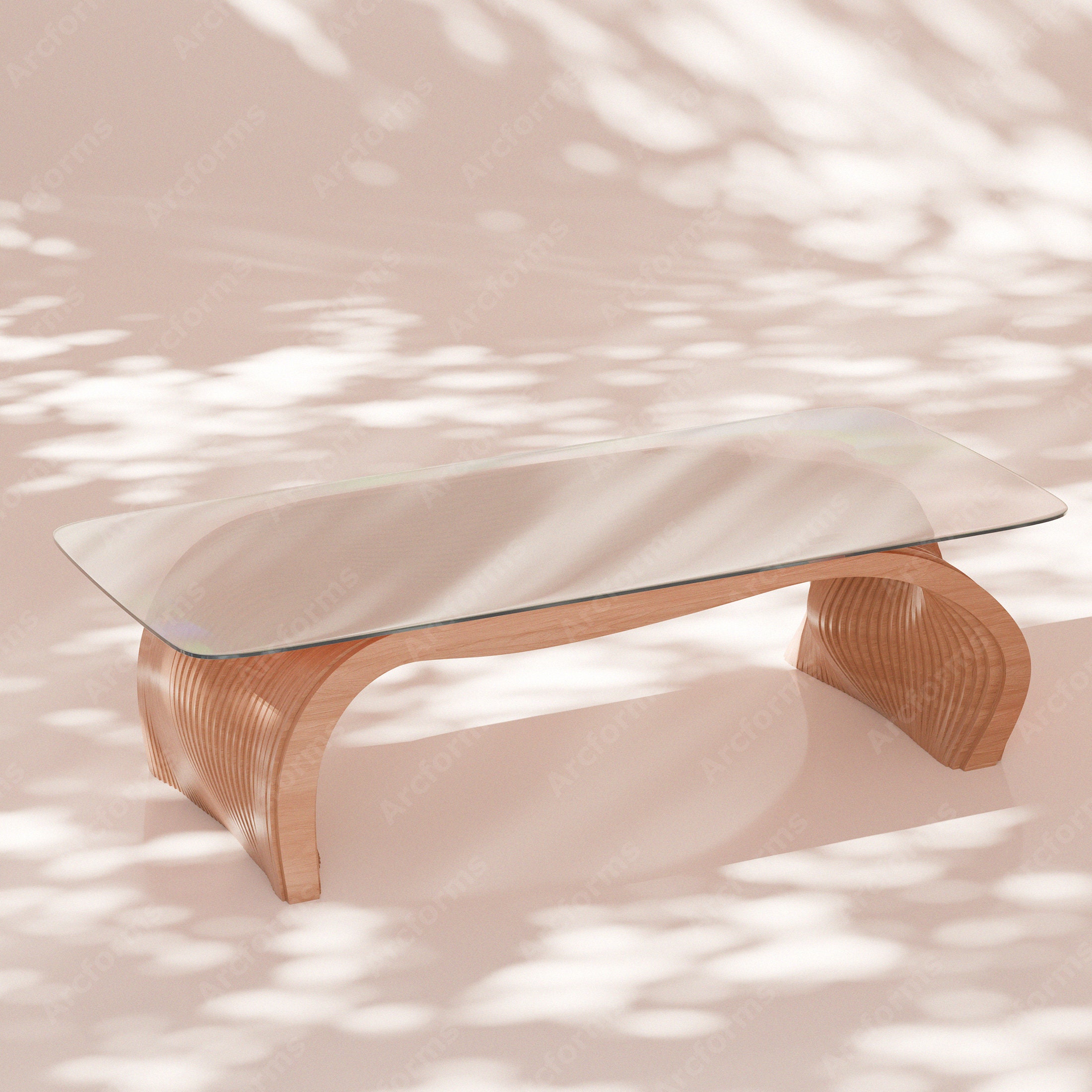 Parametric Table Wavy CNC Cut Files Art Decor Wavy Wooden Table Decor ...