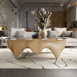 Parametric Table Wavy CNC Cut Files Art Decor Wavy Wooden Table Decor ...