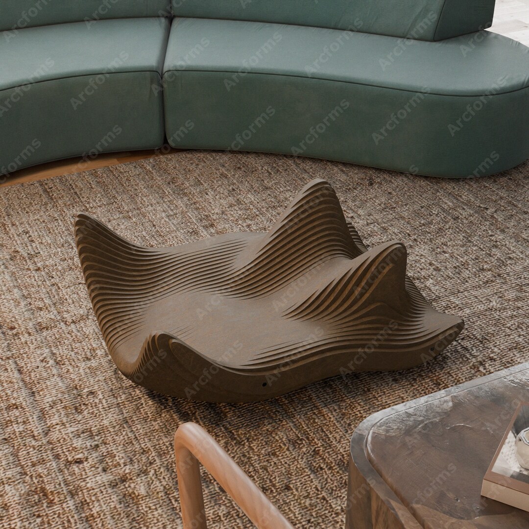 Parametric Table Wavy CNC Cut Files Art Decor Wavy Wooden Table Decor ...