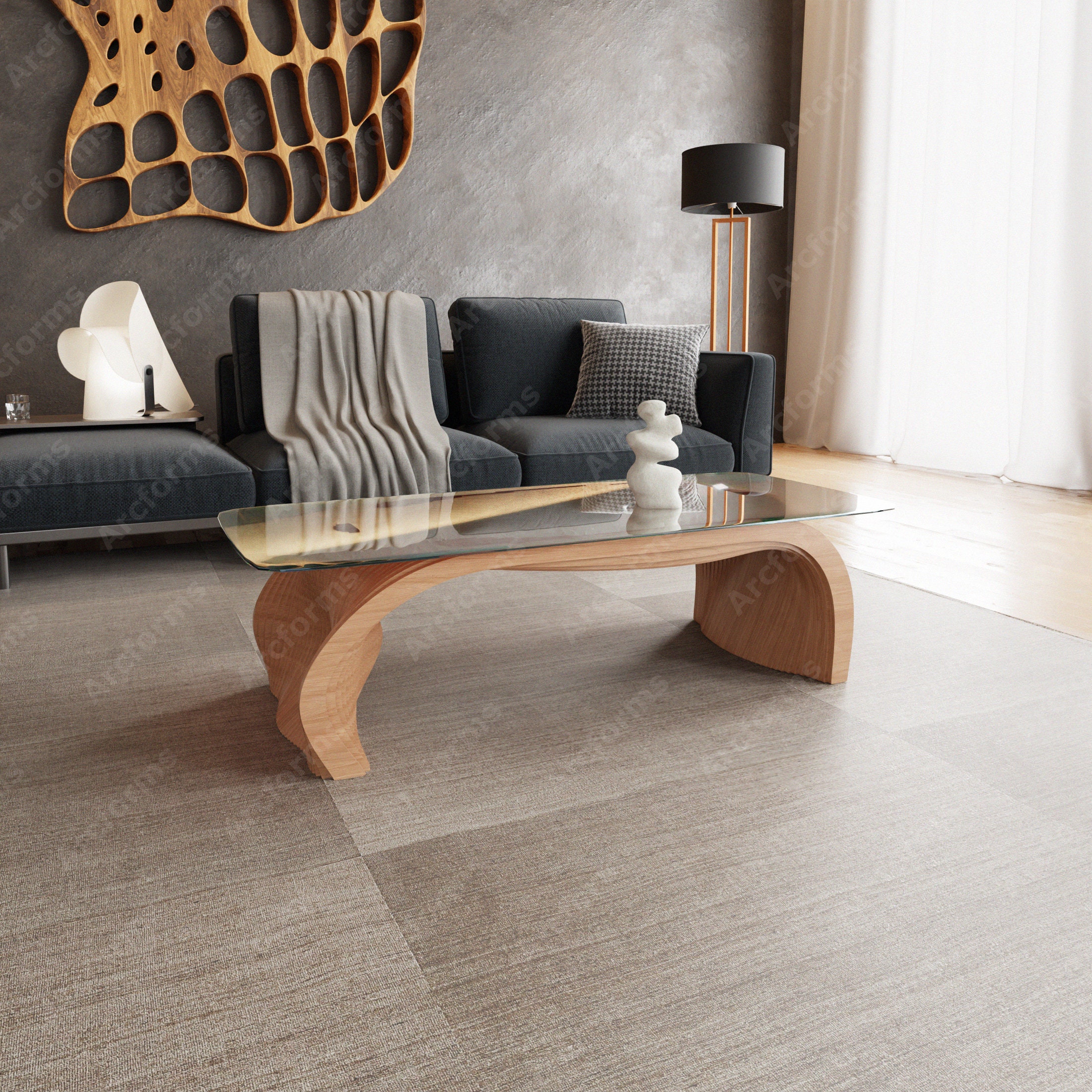 Parametric Table Wavy CNC Cut Files Art Decor Wavy Wooden Table Decor ...