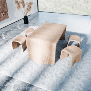 Parametric Dining Table Wavy CNC Cut Files Art Decor Wavy Wooden Table ...