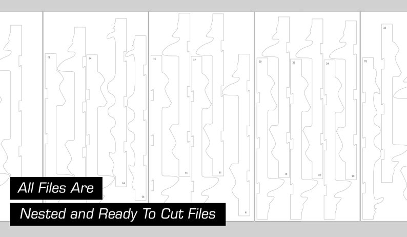 Parametric Wavy Wall Decor V1 Cut Files Wavy Wooden Wall Decor Svg Dxf ...