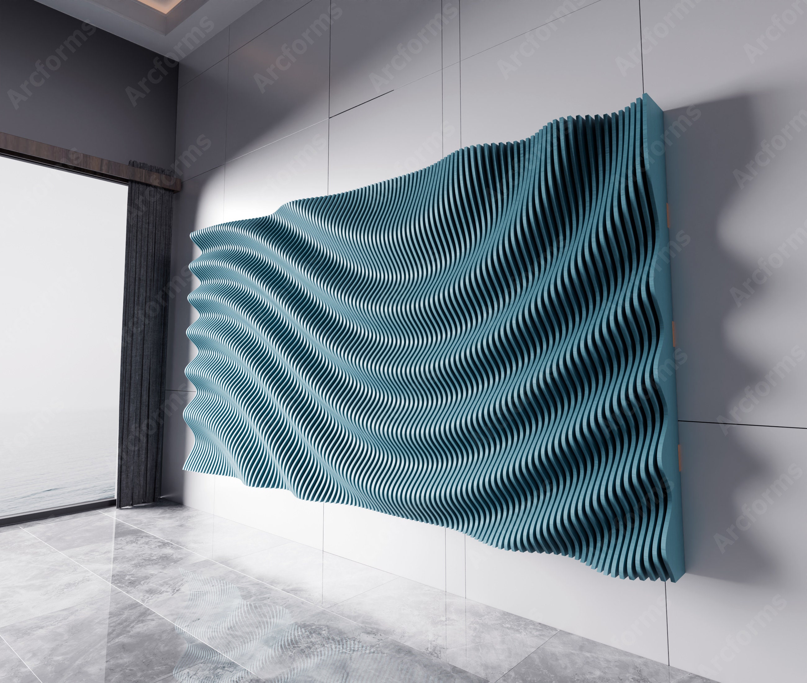 Parametric Wall Art Decor V5 Cut Ready Wavy Wooden Wall Decor Svg Dxf ...
