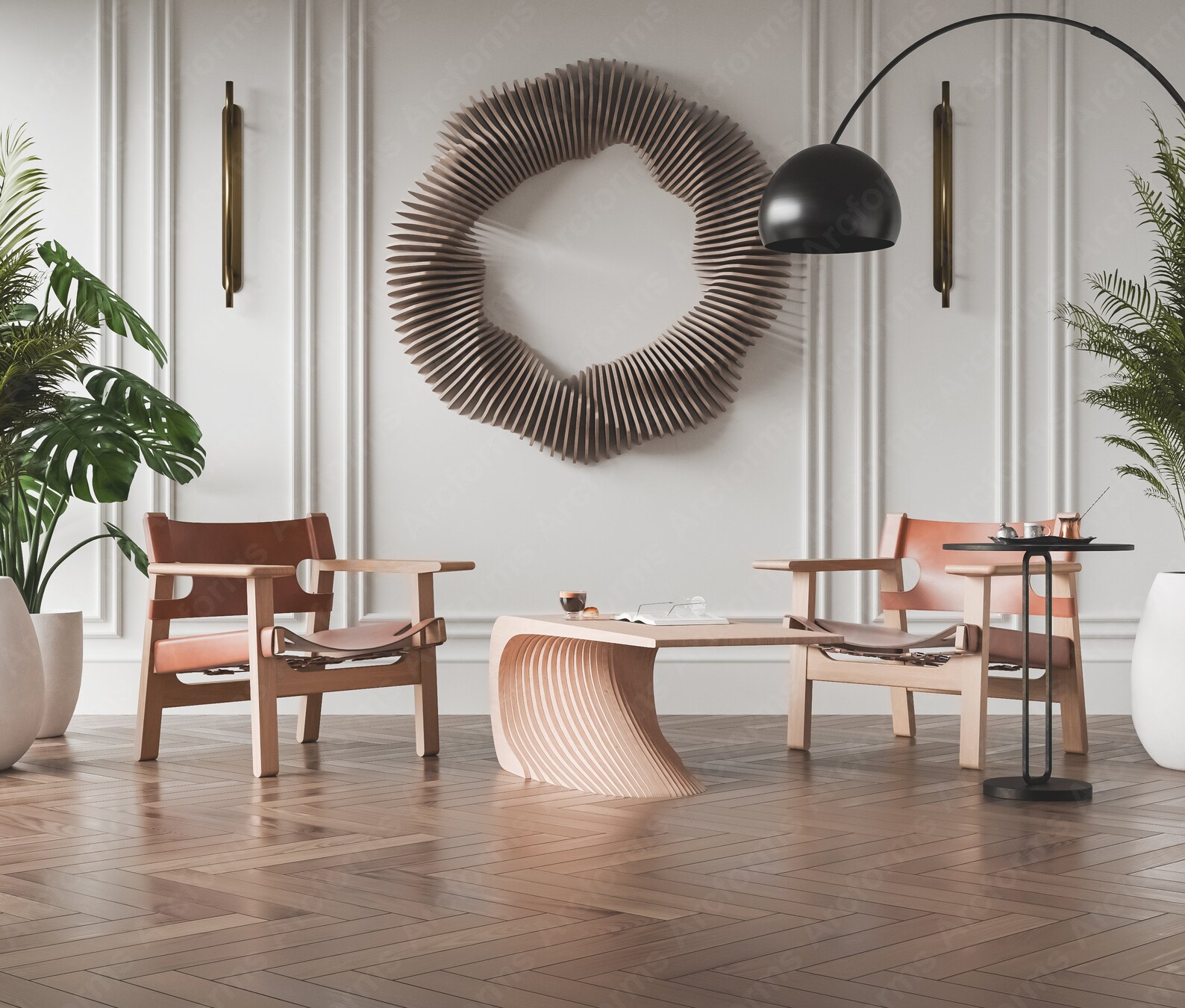 Parametric Wall Art Cut Ready Layered Art Decor Wavy Wooden Wall Wooden ...