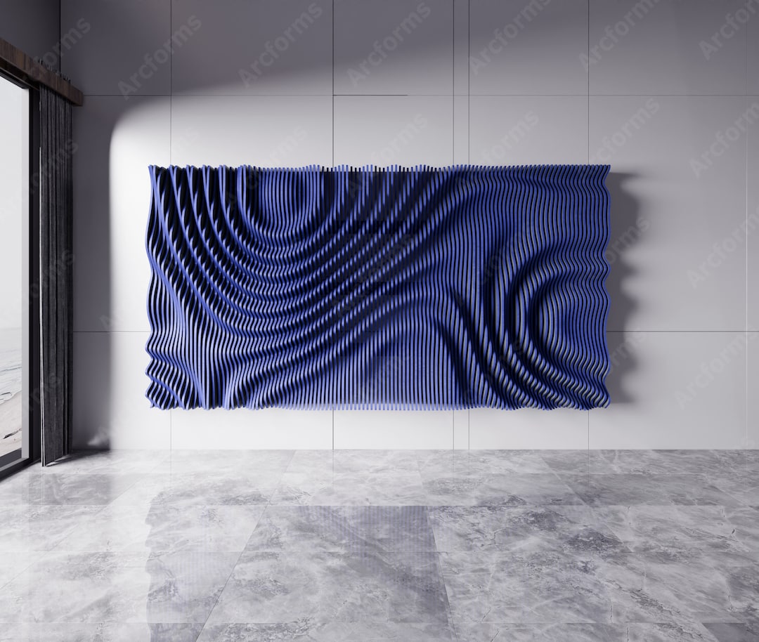 Parametric Wall Art Cut Ready Decor V4 Wavy Wooden Wall Decor Svg Dxf ...