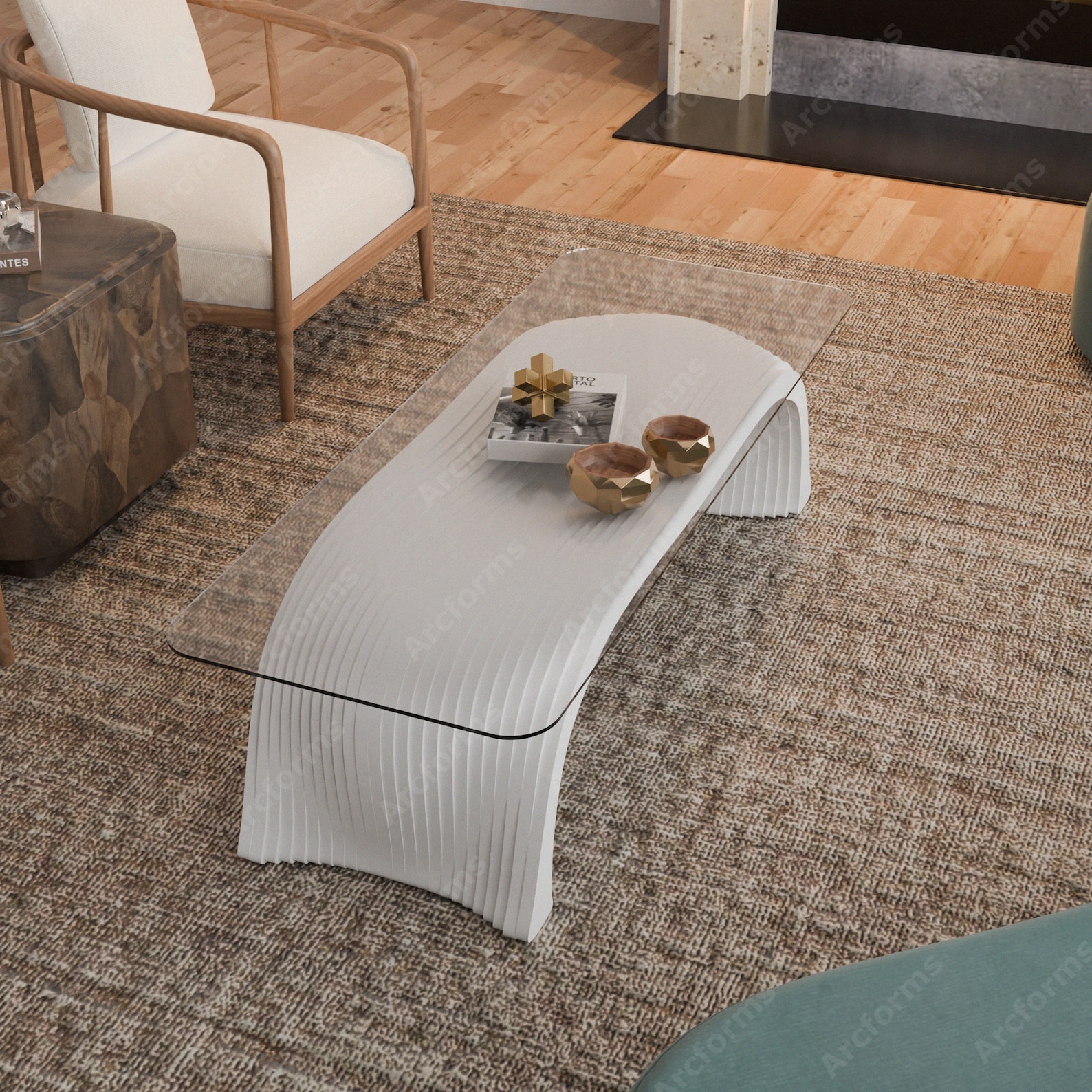 Parametric Table Wavy CNC Cut Files Art Decor Wavy Wooden Table Decor ...
