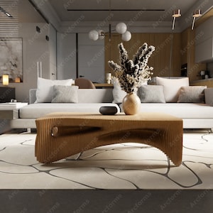 Parametric Table Wavy CNC Cut Files Art Decor Wavy Wooden Table Decor ...