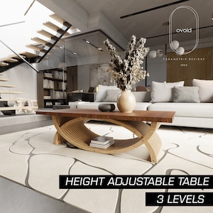 Parametric Table Wavy CNC Cut Files Art Decor Wavy Wooden Table Decor ...