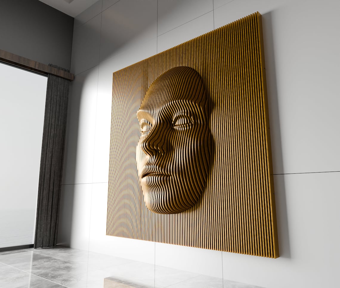 Female Face Wall Cut Files Art Decor Wavy Wooden Wall Decor Wall Design ...