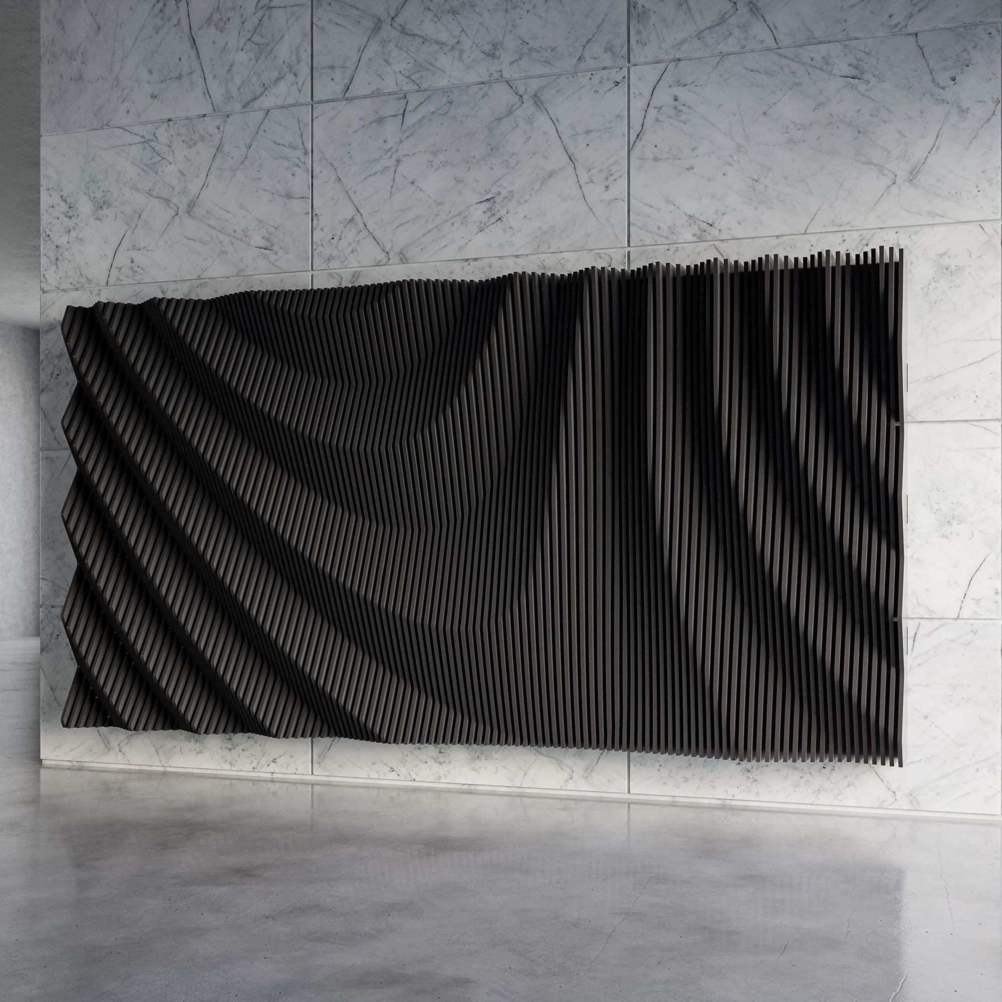 Parametric Wall Art Decor V5 Cut Ready Wavy Wooden Wall Decor Svg Dxf ...