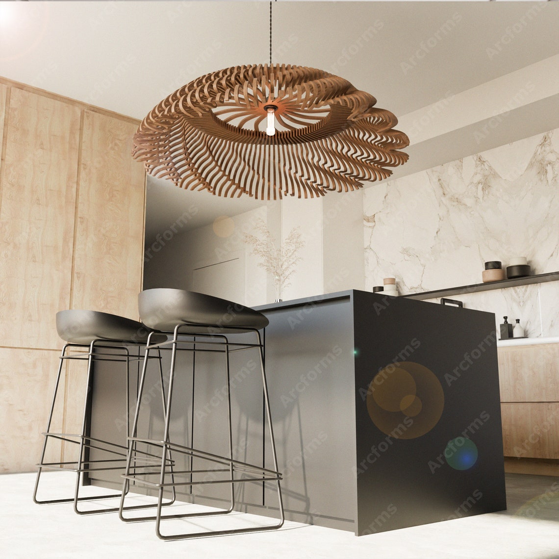 Pendant Light Cut Files Laser Cutter CNC Routers Art Decor Radial ...