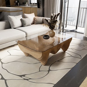 Parametric Table Wavy CNC Cut Files Art Decor Wavy Wooden Table Decor ...