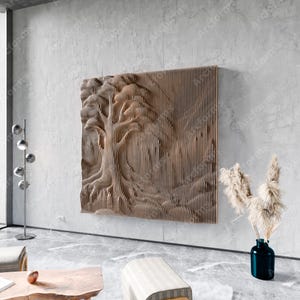 Parametric Wall Sculpture Nature DIY Plans Woodworking Wavy Wooden Wall ...