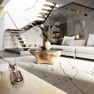 Parametric Table Wavy CNC Cut Files Art Decor Wavy Wooden Table Decor ...