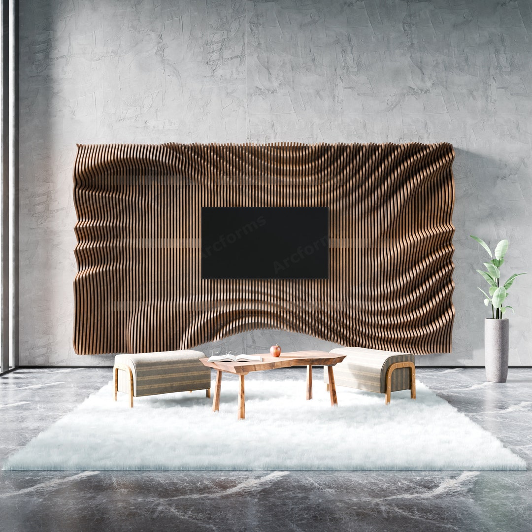Parametric Wavy Wall Decor V1 Cut Files Wavy Wooden Wall Decor Svg Dxf ...