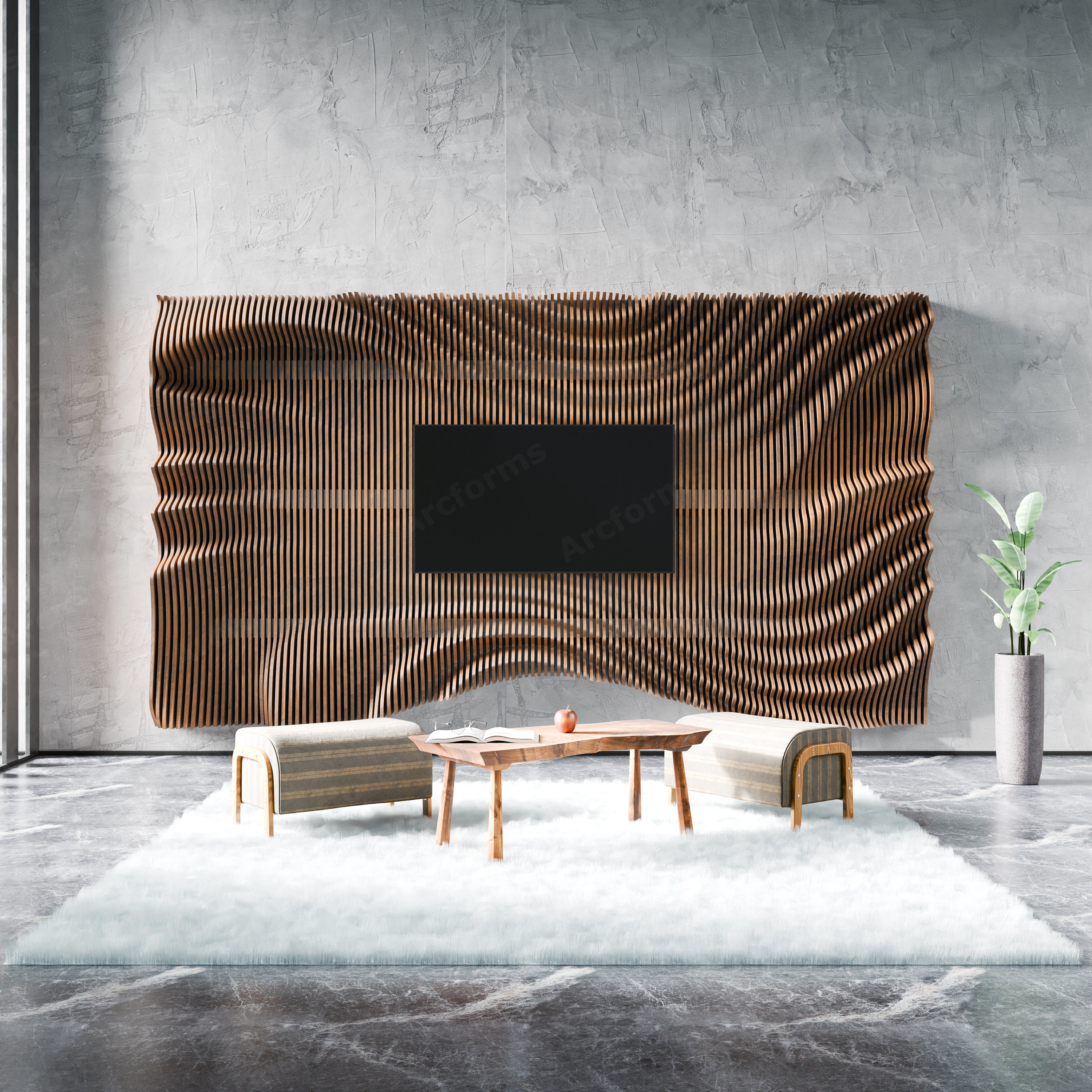 Parametric Wavy Wall Decor V1 Cut Files Wavy Wooden Wall Decor Svg Dxf ...