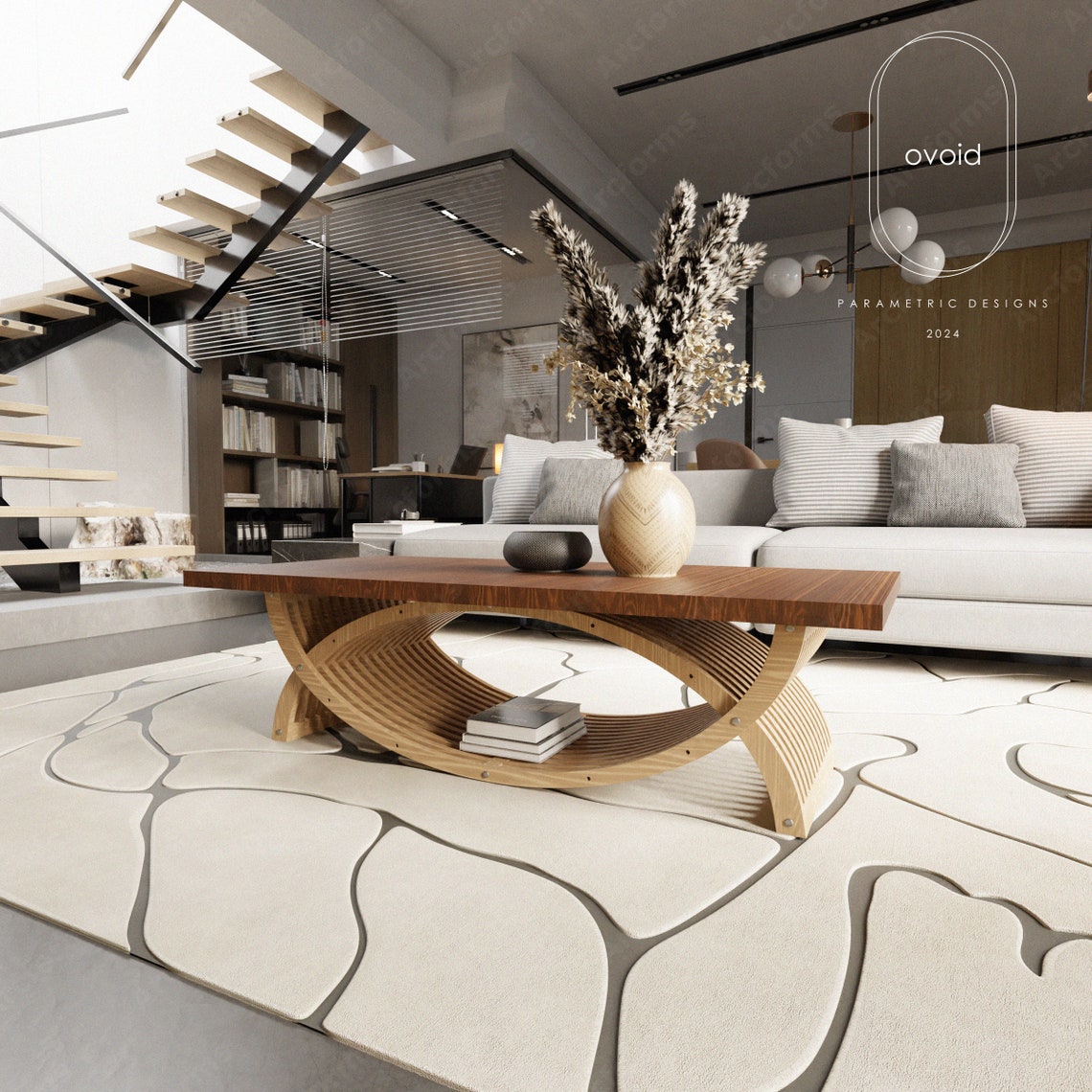 Parametric Table Cut Ready Art Decor Wavy Wooden Table Decor Svg Dxf ...