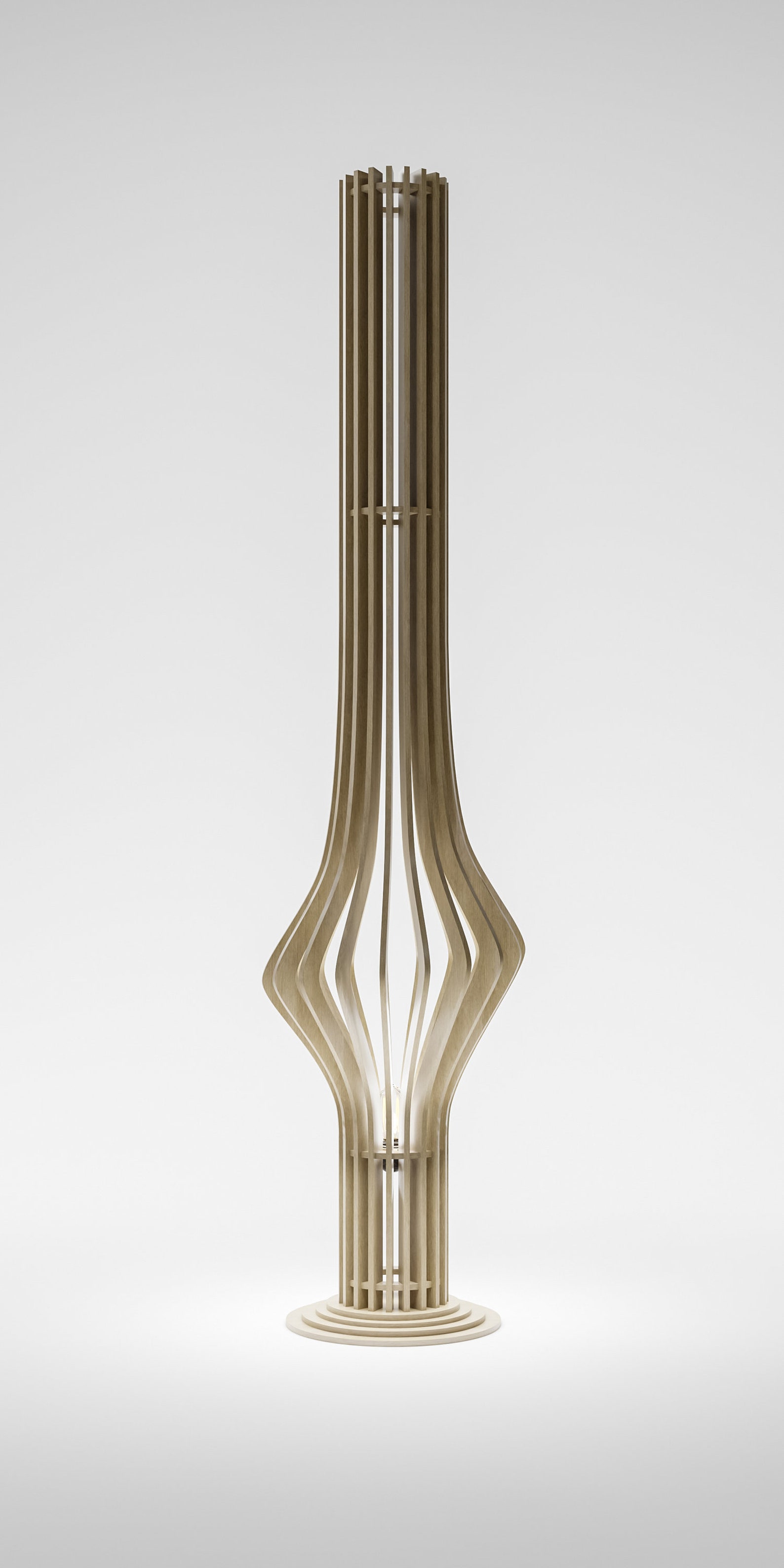 Parametric Floor Lamp Cut Ready Art Decor Wavy Wooden Lamp - Etsy