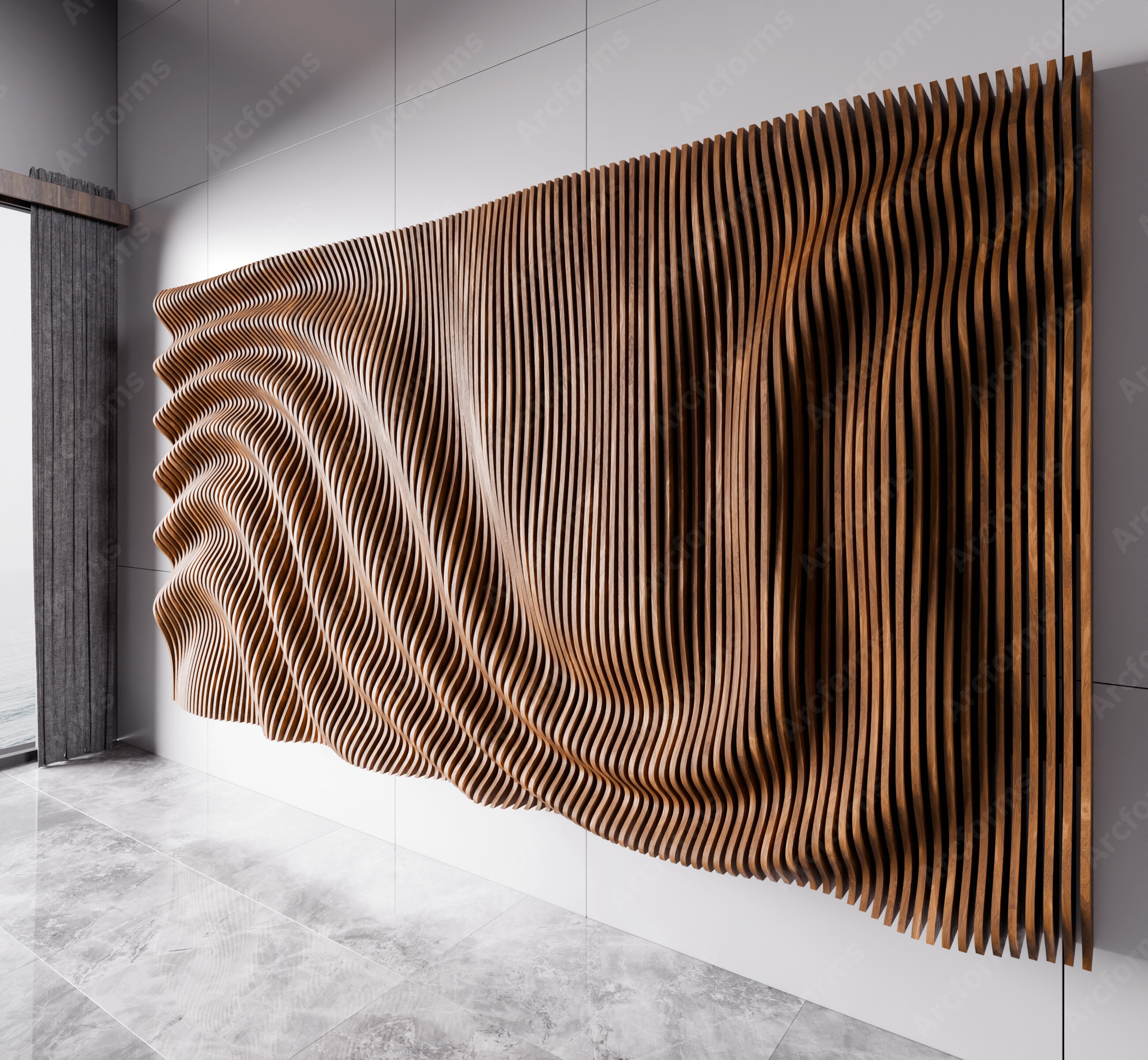 Parametric Wall Art Decor V1 Wavy Wooden Wall Decor Svg Dxf Eps Png ...