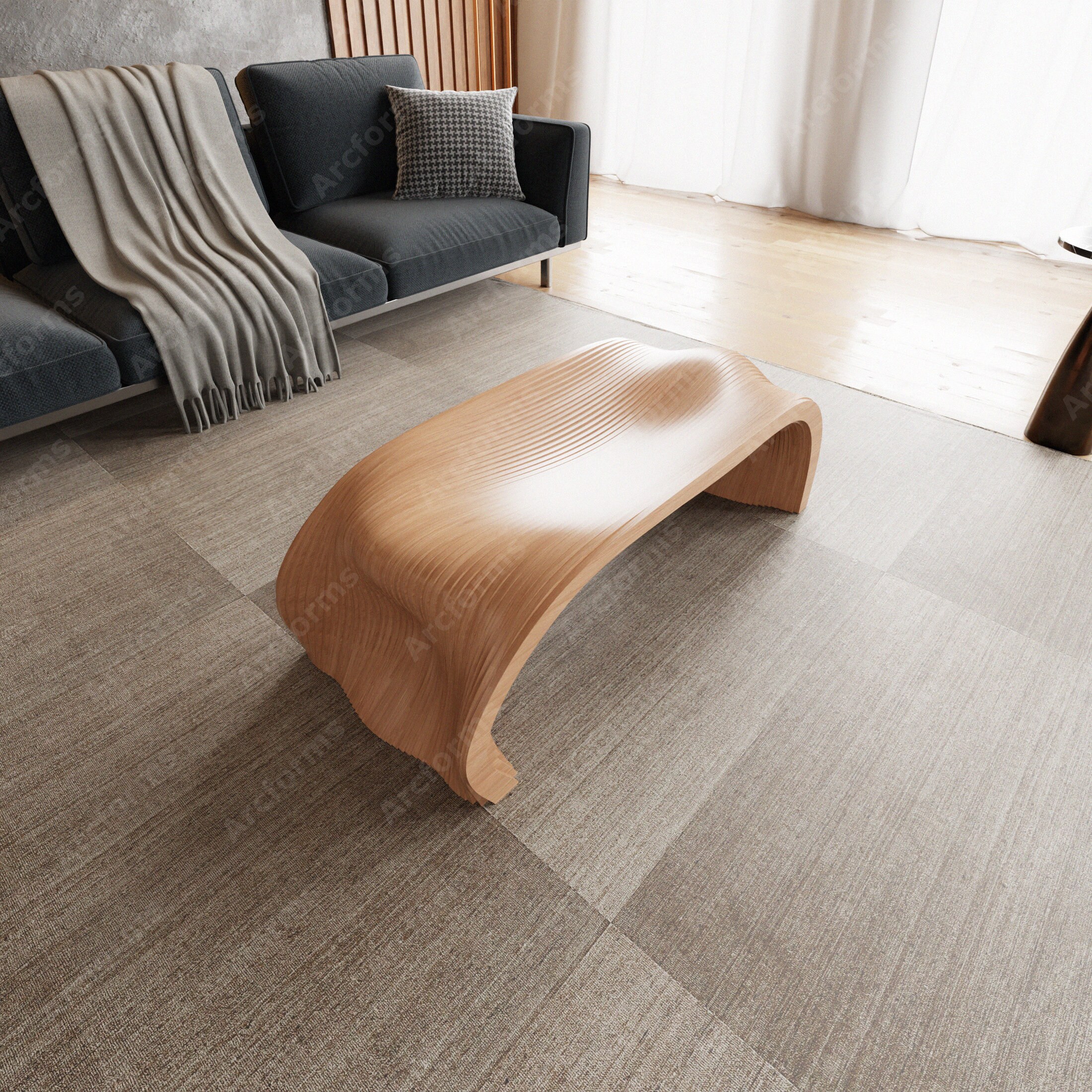 Parametric Table Wavy CNC Cut Files Art Decor Wavy Wooden Table Decor ...