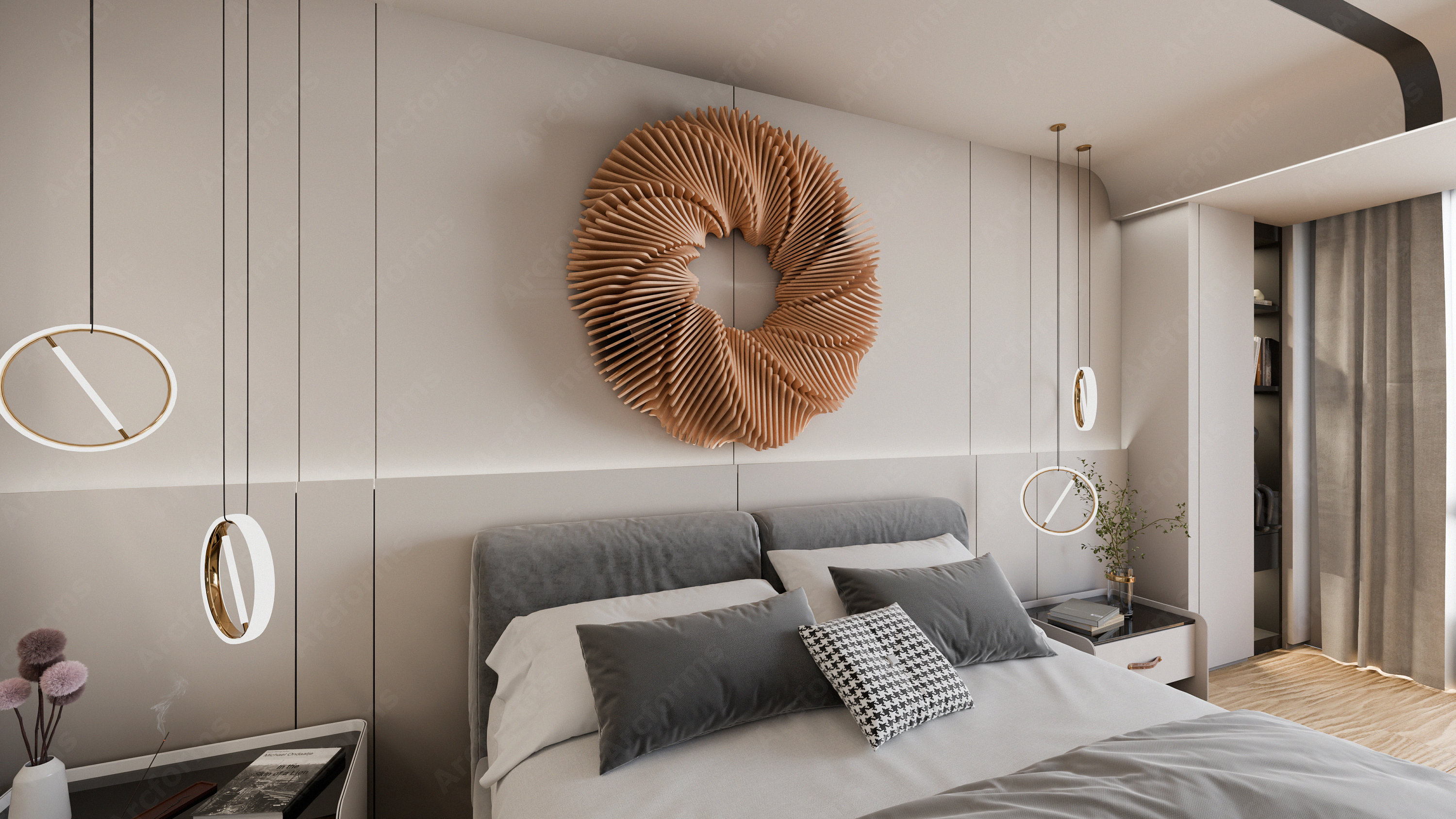 Storm Nimbus Parametric Wall Decor Cut Nested Files CNC and Laser Art Decor Radial Wooden CNC ...