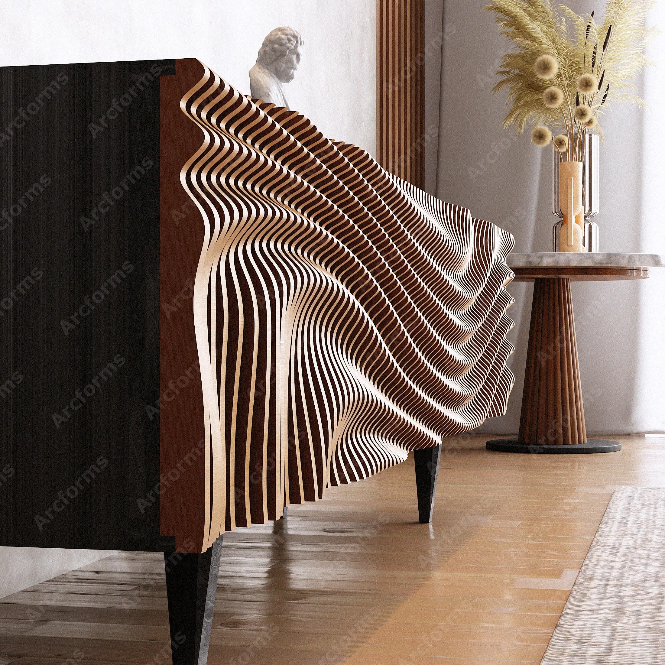 Parametric Wavy TV Unit Cut Files | CNC Router, Laser Cutter (digital ...