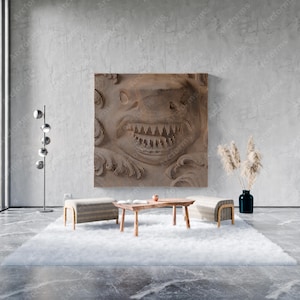 Parametric Wall Sculpture Decor Jaws DIY Plans Woodworking Wavy Wooden ...