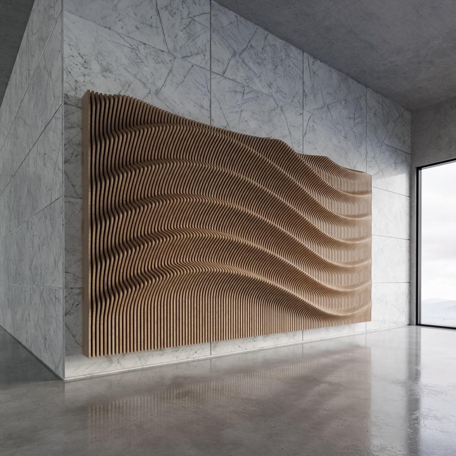 Parametric Wall Art Cut Ready Decor V4 Wavy Wooden Wall Decor - Etsy