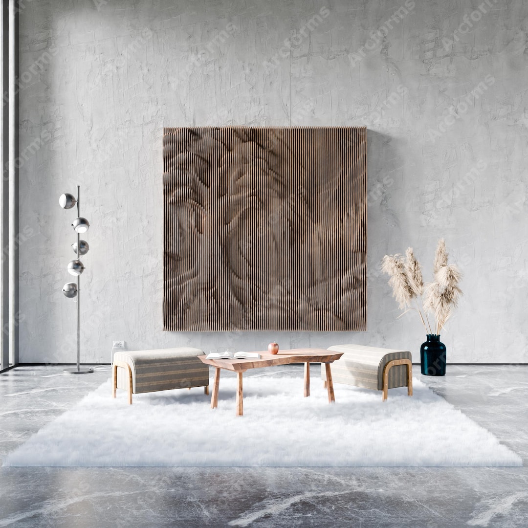 Parametric Wall Sculpture Nature DIY Plans Woodworking Wavy Wooden Wall ...