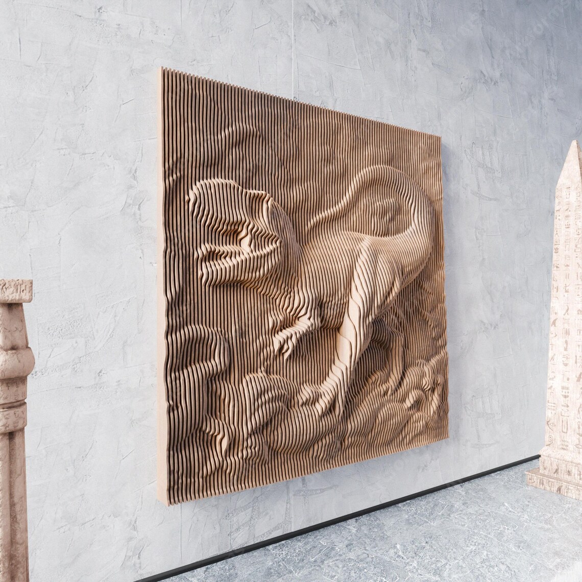 Parametric Wall Sculpture Decor Fish Wavy Wooden Wall Decor Svg Dxf Eps ...