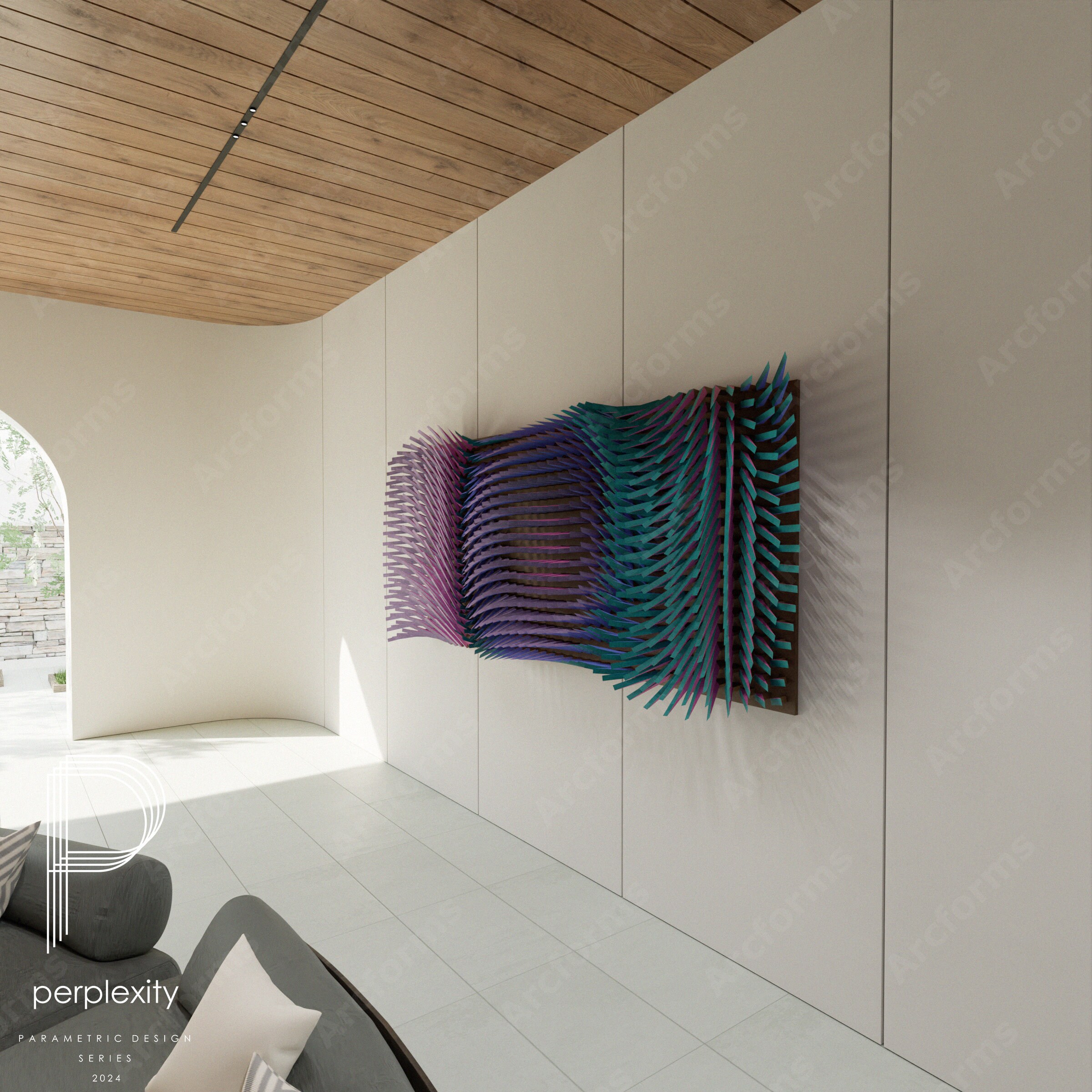 Parametric Art Wall Art Wavy Cut Files CNC Wood Plans Laser Cut Art ...