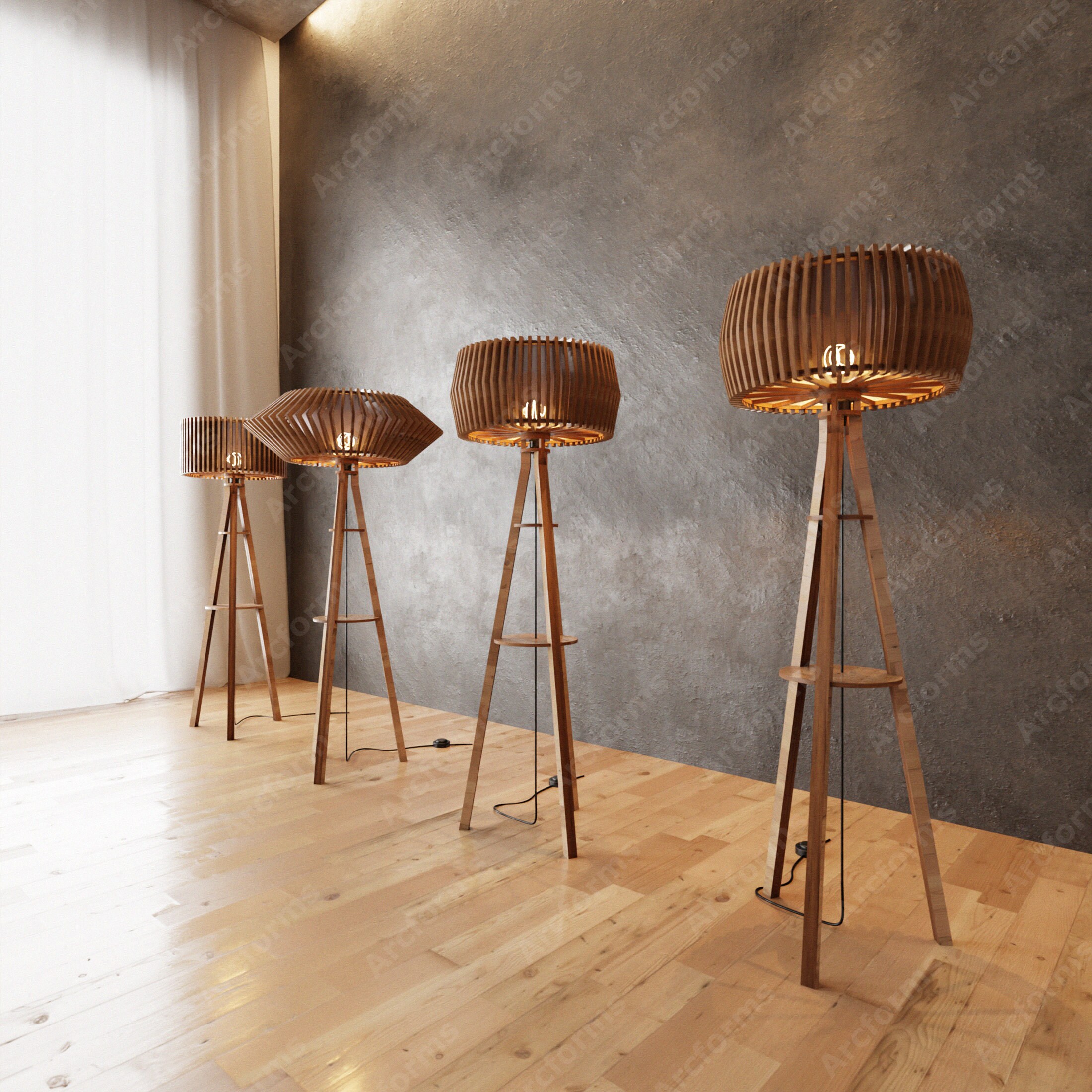 Parametric Floor Lamp Cut Router Files Laser Cutter Files Art Decor ...